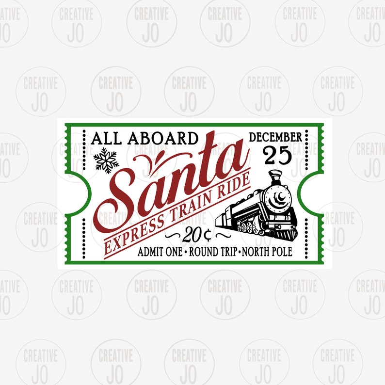 Santa Express Train Sign North Pole Sign SVG Vintage | Etsy