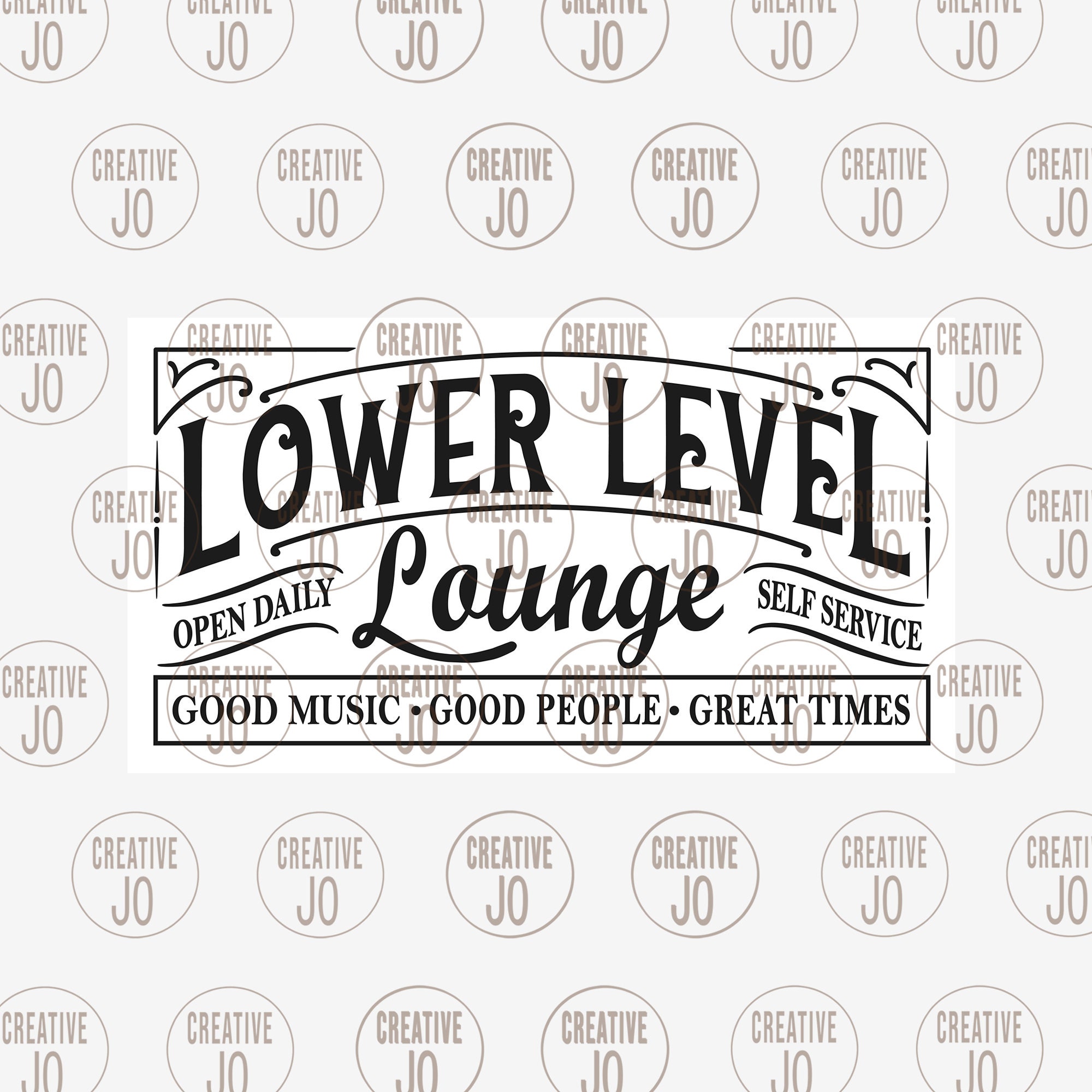 Lower Level Lounge Sign Svg, Vintage Lower Level Sign, Bar Sign ...