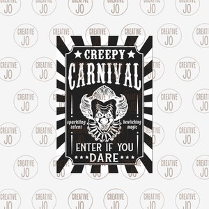 Creepy Carnival Sign SVG, Halloween Clown Printable (digital Download ...