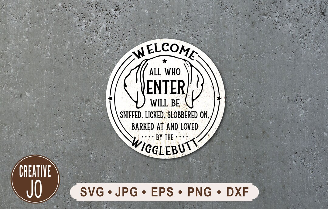 Welcome Sign SVG, Vintage Patio Sign SVG, Welcome by Wigglebutt Sign ...