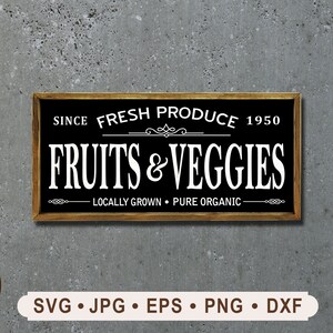 Fresh Produce Fruits and Veggies Sign SVG, Fresh Produce Sign SVG ...