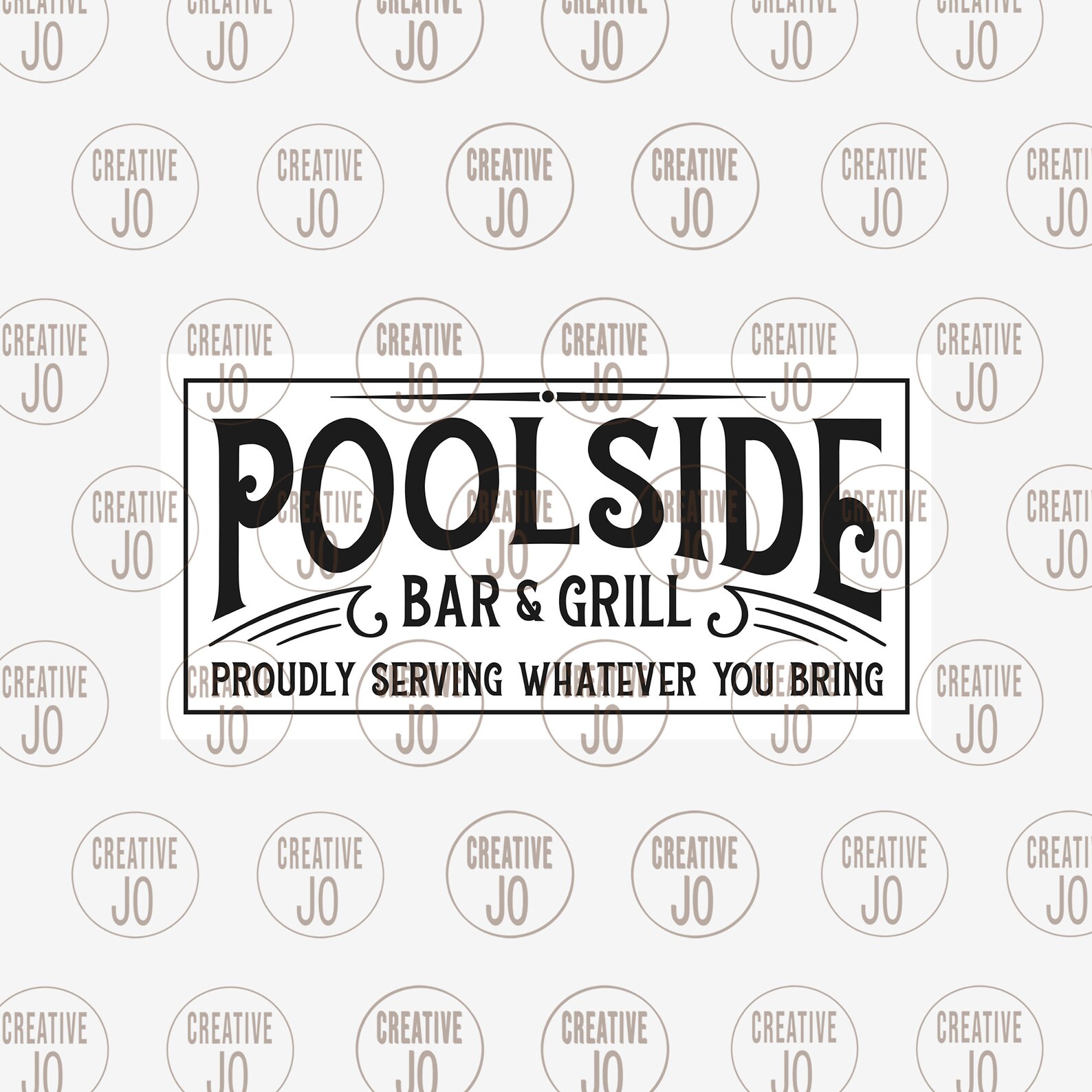 Pool Side Bar and Grill Sign SVG, Poolside Sign SVG, Bar and Grill SVG ...