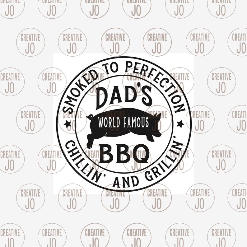 World Famous Dad's BBQ Sign SVG Vintage Farmhouse Pig - Etsy