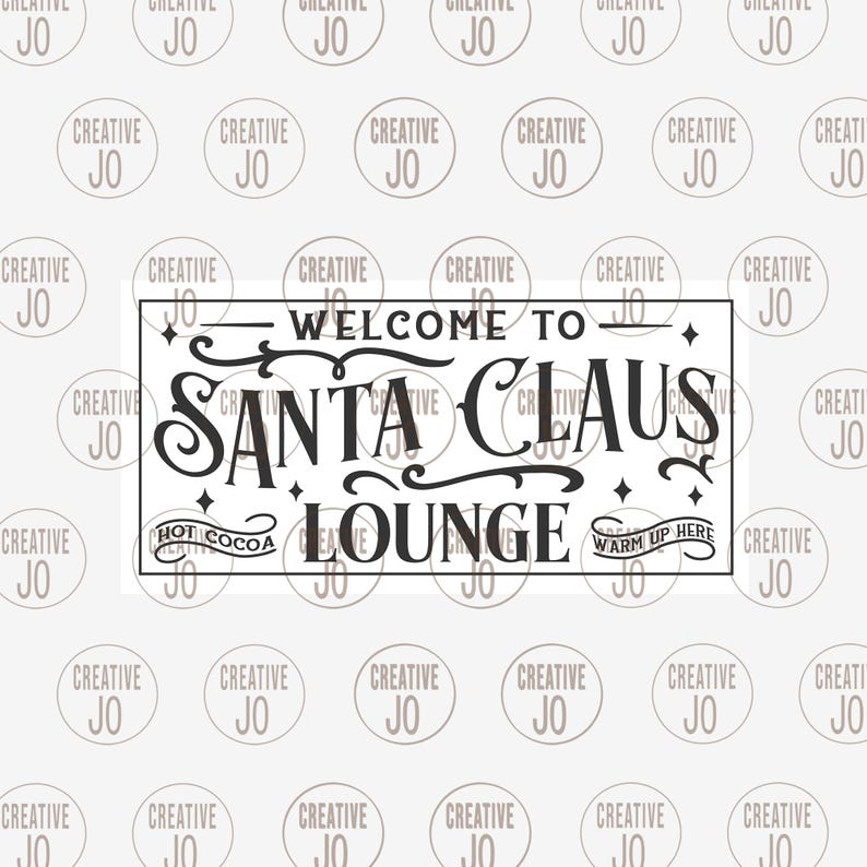 Santa Claus Lounge SVG Sign, Hot Cocoa Warm up Here Wall Decor, Vintage ...