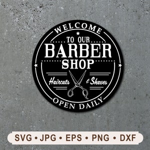 Barber Shop Sign SVG, Haircuts and Shave Sign SVG, Vintage Barber Shop ...