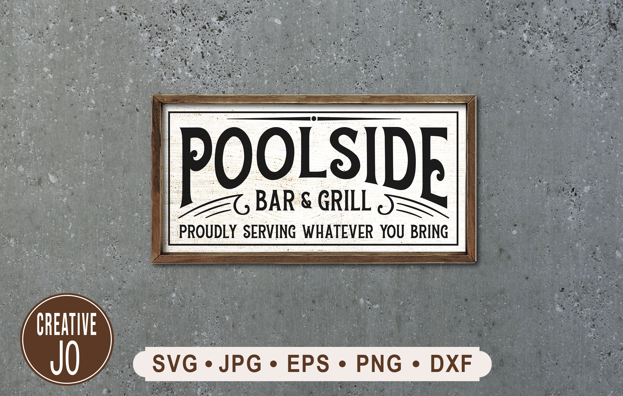 Pool Side Bar and Grill Sign SVG, Poolside Sign SVG, Bar and Grill SVG ...