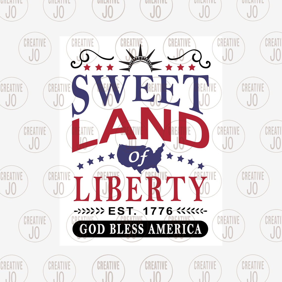 Sweet Land of Liberty Sign SVG God Bless America Printable - Etsy