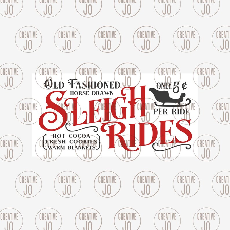 Old Fashioned Sleigh Rides Sign Svg, Vintage Sleigh Rides Sign, Vintage ...