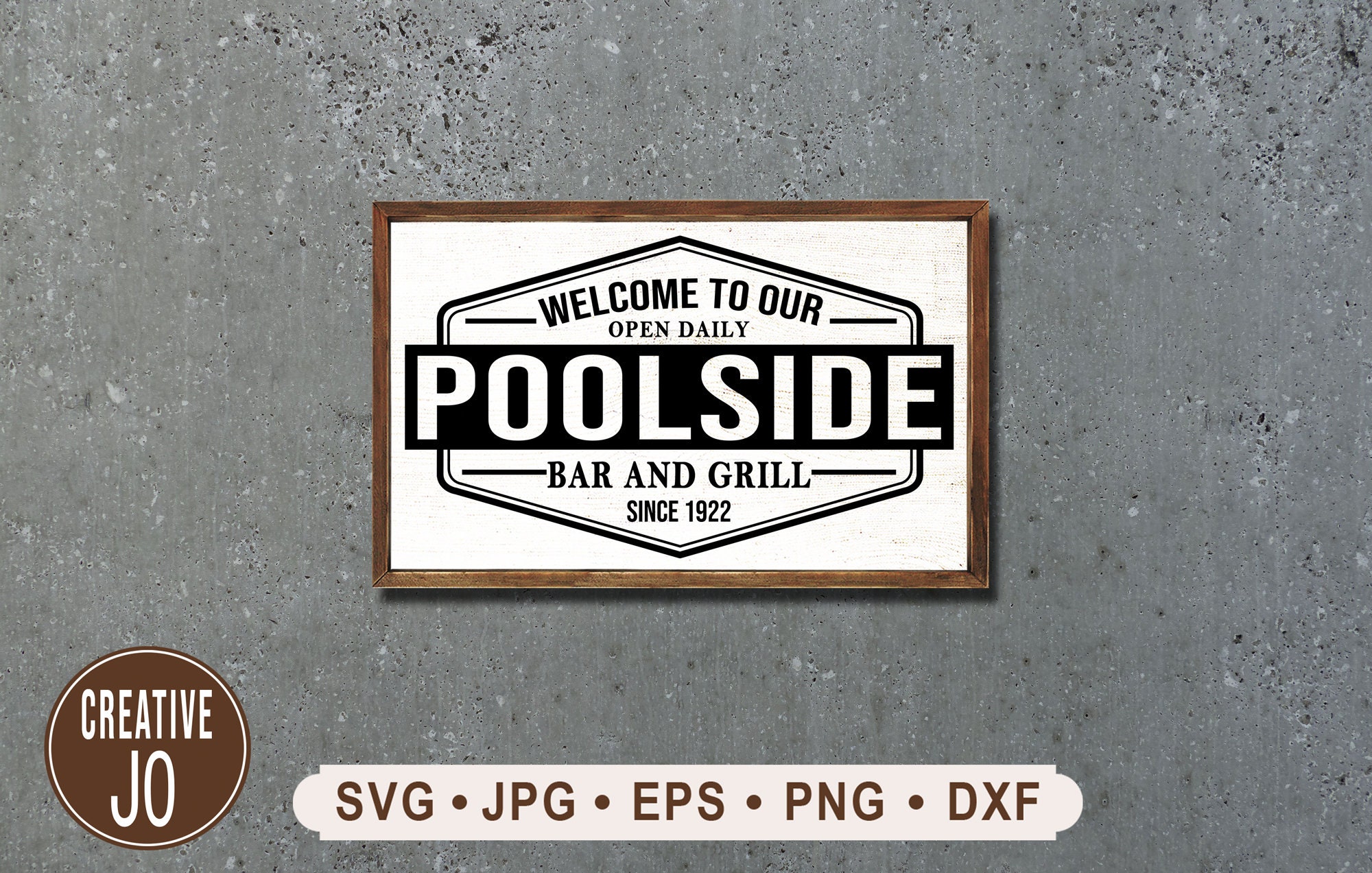 Pool Side Bar and Grill Sign SVG Poolside Sign SVG Bar and - Etsy