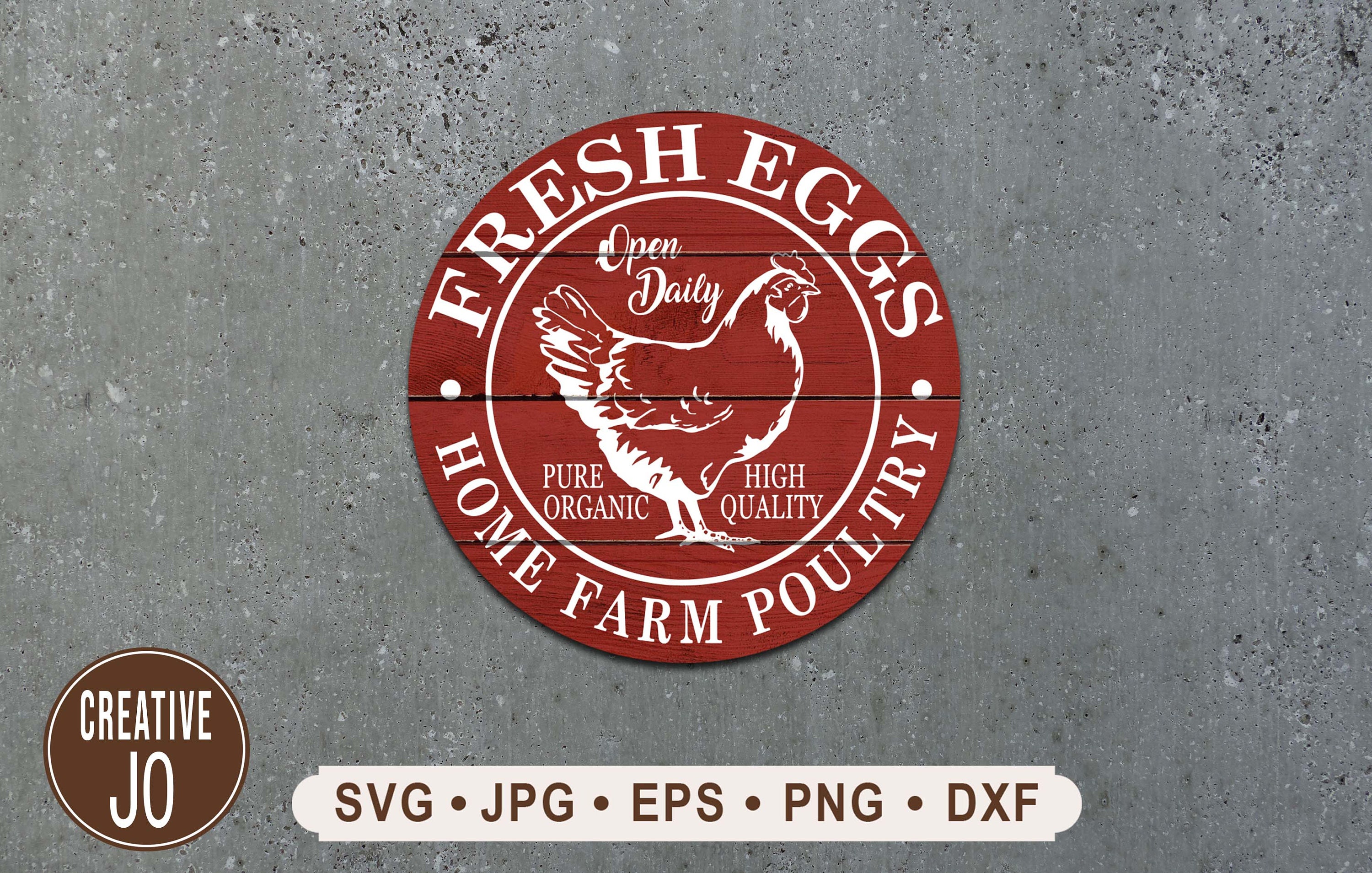 Vintage Fresh Egg Sign SVG, Home Farm Poultry Sign, Pure Organic Egg ...