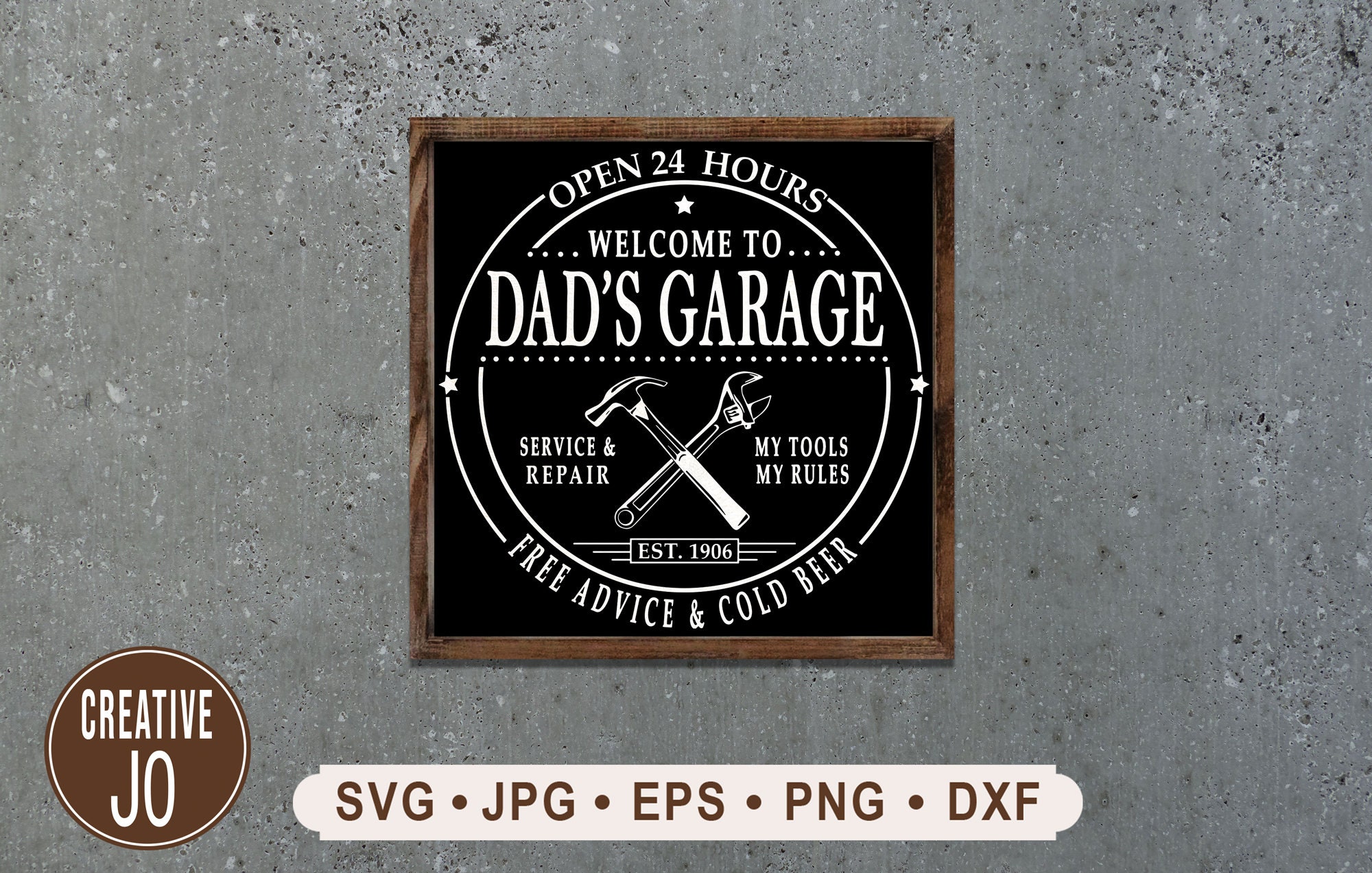 Dad's Garage Sign SVG, Farmhouse Sign SVG, Service & Repair Sign ...