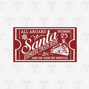 Santa Express Train Sign, North Pole Sign SVG, Vintage Christmas SVG ...