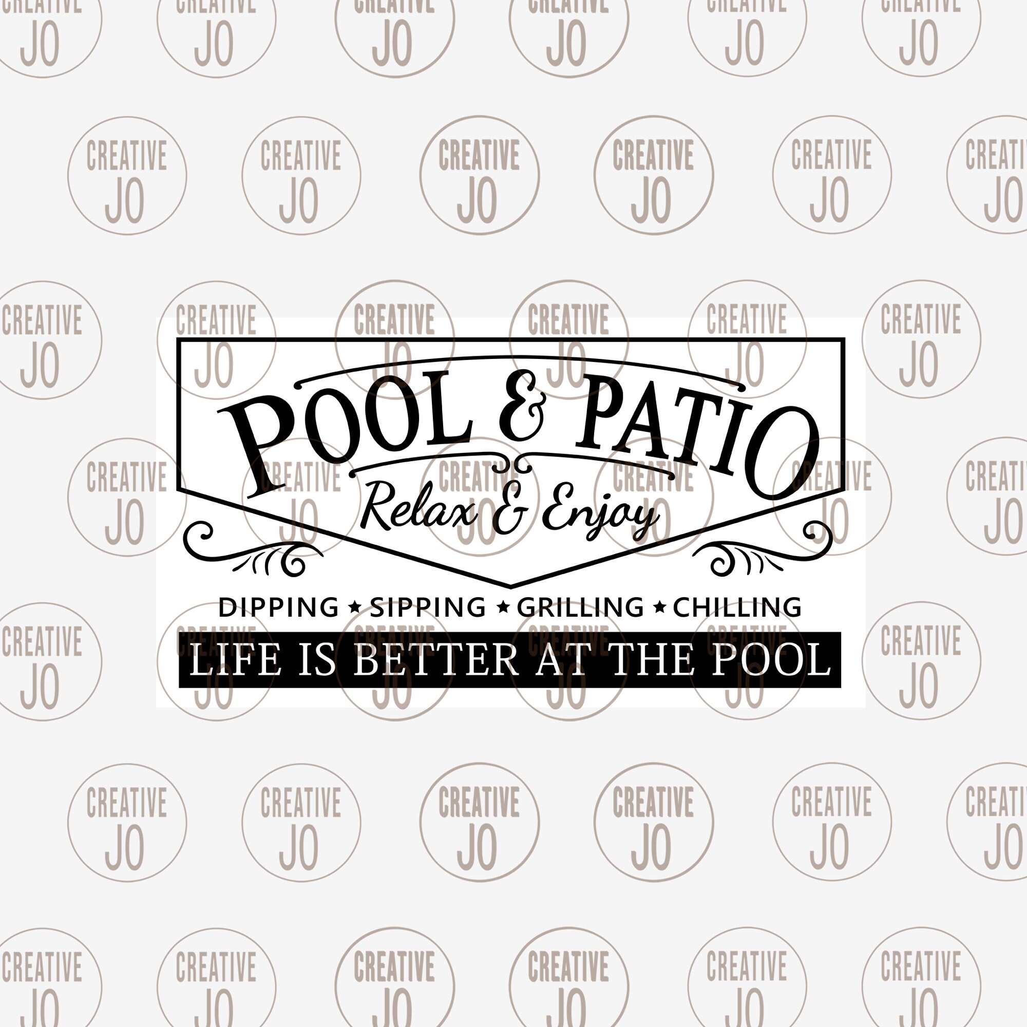 Pool and Patio Sign Svg Patio Sign Cricut Pool Sign - Etsy