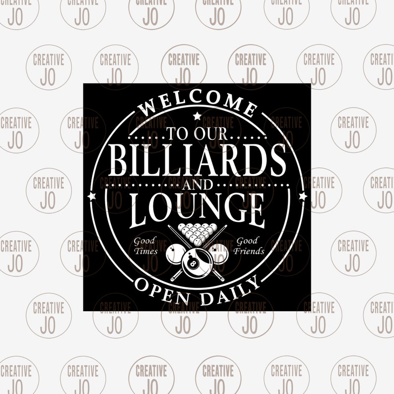 Billiards and Lounge Sign SVG Gamer Sign SVG Billiard Room - Etsy