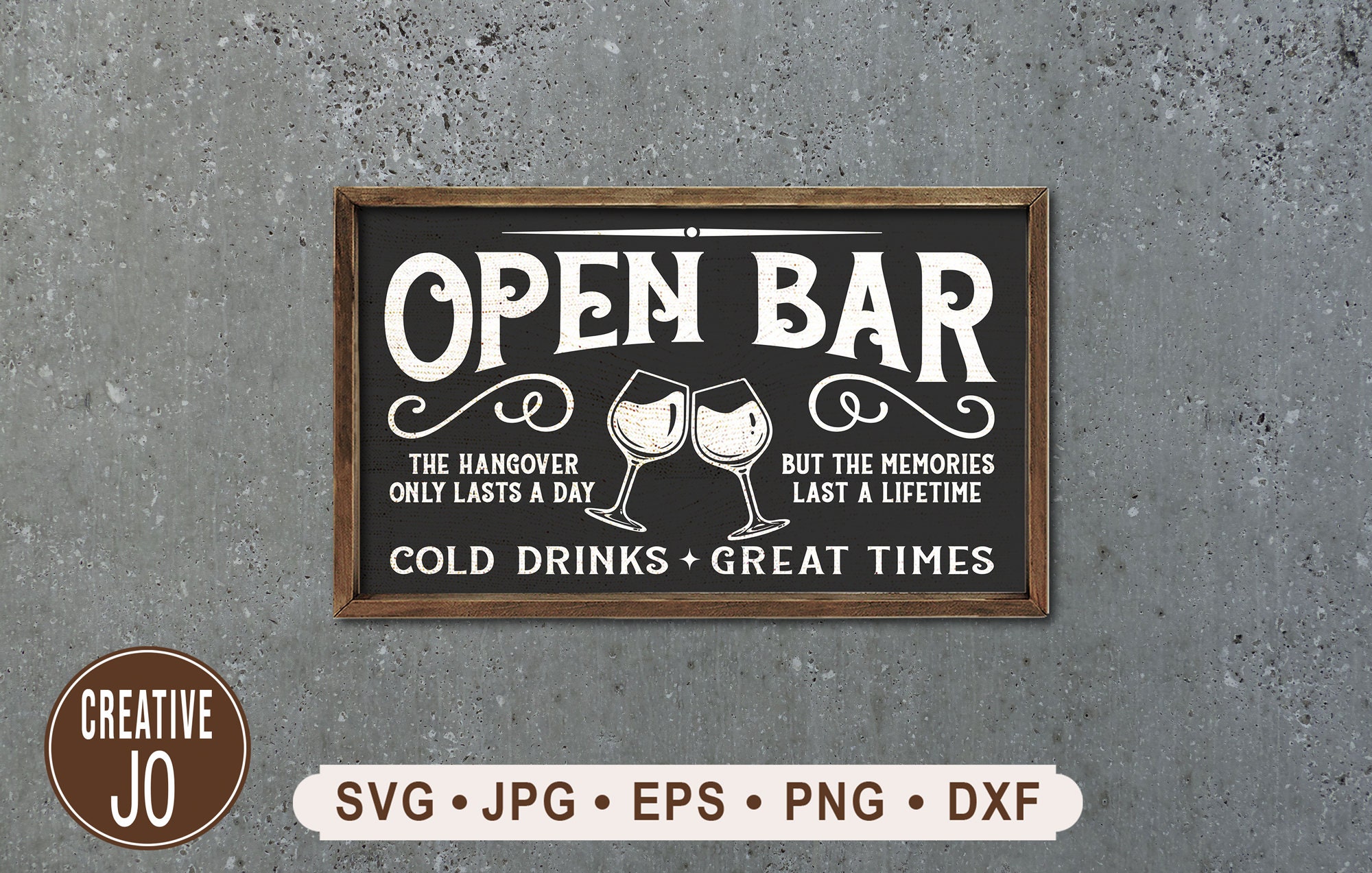 Open Bar Sign Svg Vintage Bar and Lounge Sign Svg Cold - Etsy