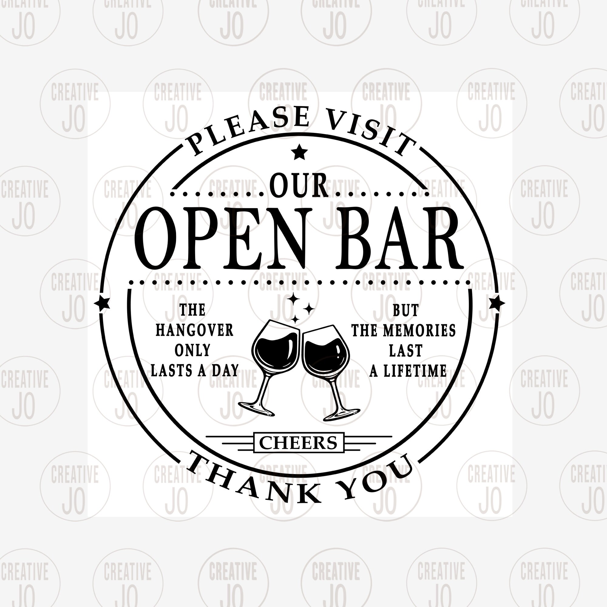 Open Bar Sign SVG Vintage Open Bar Sign SVG Bar Sign - Etsy
