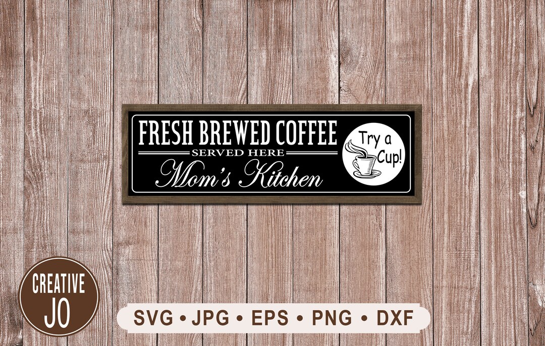 Fresh Brewed Coffee Sign SVG, Vintage Coffee Sign SVG, Retro Coffee ...