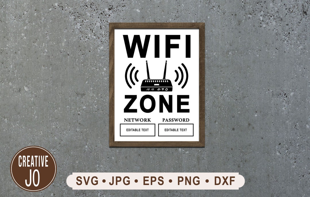Wifi Sign SVG, Utility Wifi Sign Printable, Cricut, Network and ...
