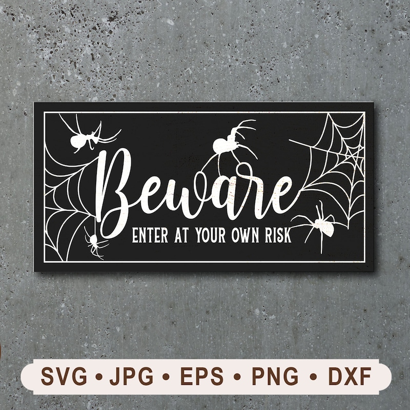 Halloween Beware Signs - Etsy