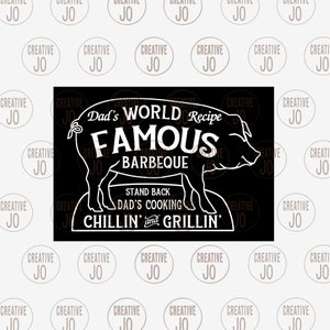 World Famous Barbeque Sign SVG, Vintage BBQ Sign Svg, Dad's Cooking ...