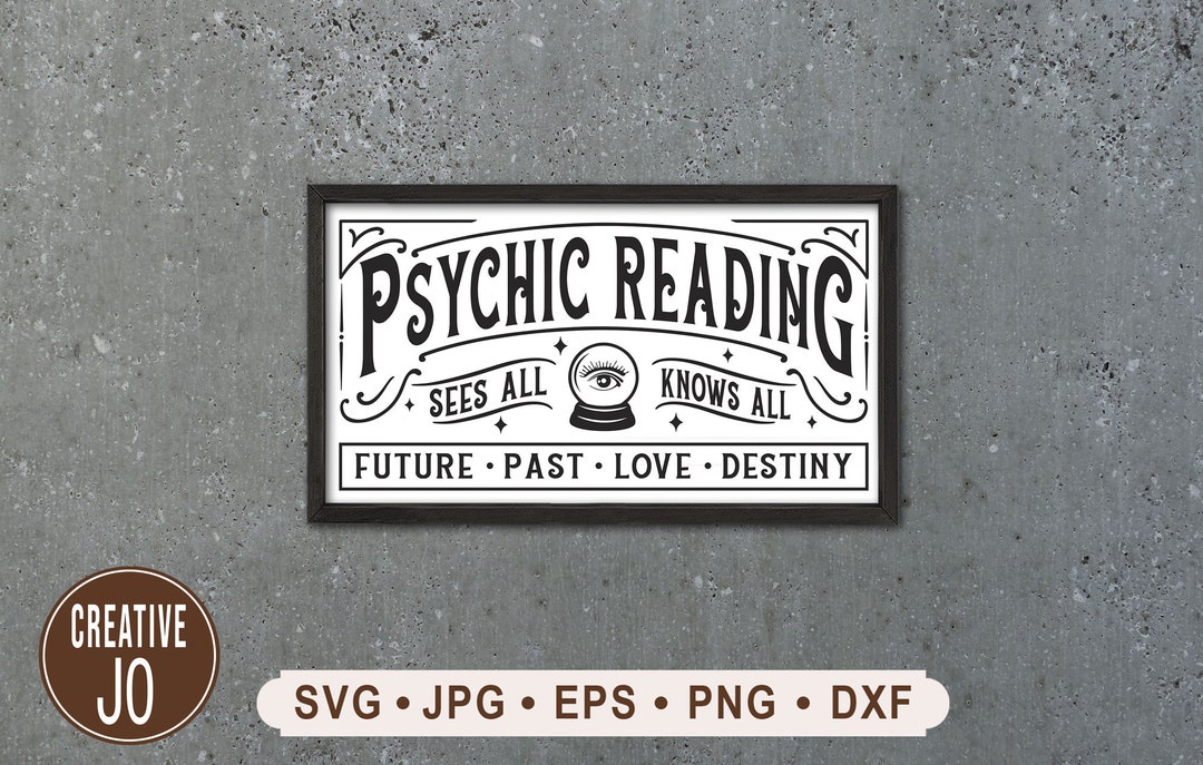 Psychic Reading Sign SVG, Vintage Halloween SVG, Halloween Crystal Ball ...