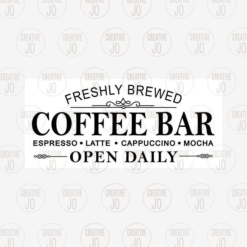 Coffee Bar Sign SVG Vintage Freshly Brewed Coffee Bar Sign - Etsy