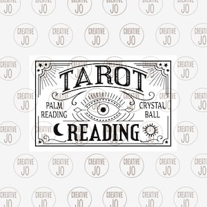 Tarot Reading Sign Svg, Vintage Halloween Svg, Tarot Reading Printable ...