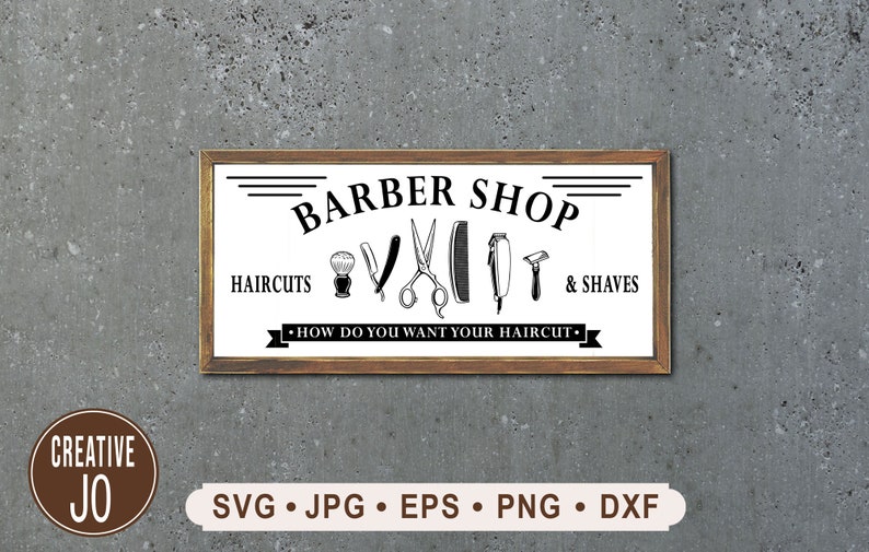 Barber Shop Sign SVG Haircuts and Shave Sign SVG Vintage - Etsy