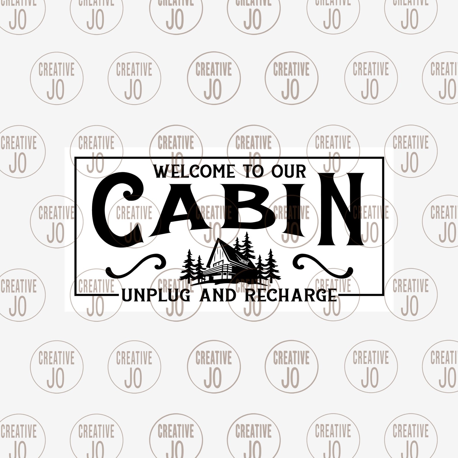 Welcome to Our Cabin Sign SVG, Cabin Sign, Unplug and Recharge Sign SVG ...