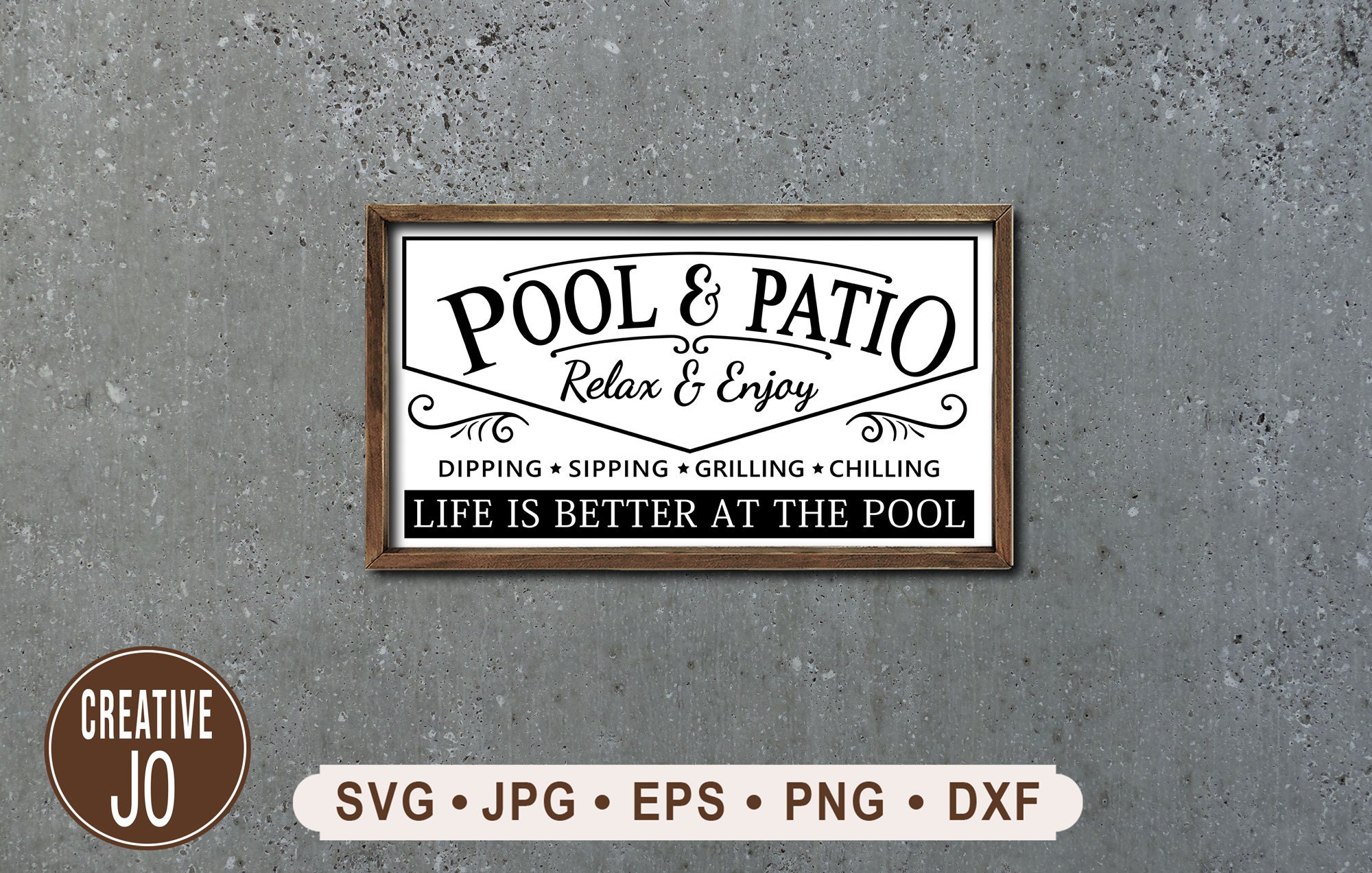 Pool and Patio Sign Svg Patio Sign Cricut Pool Sign - Etsy