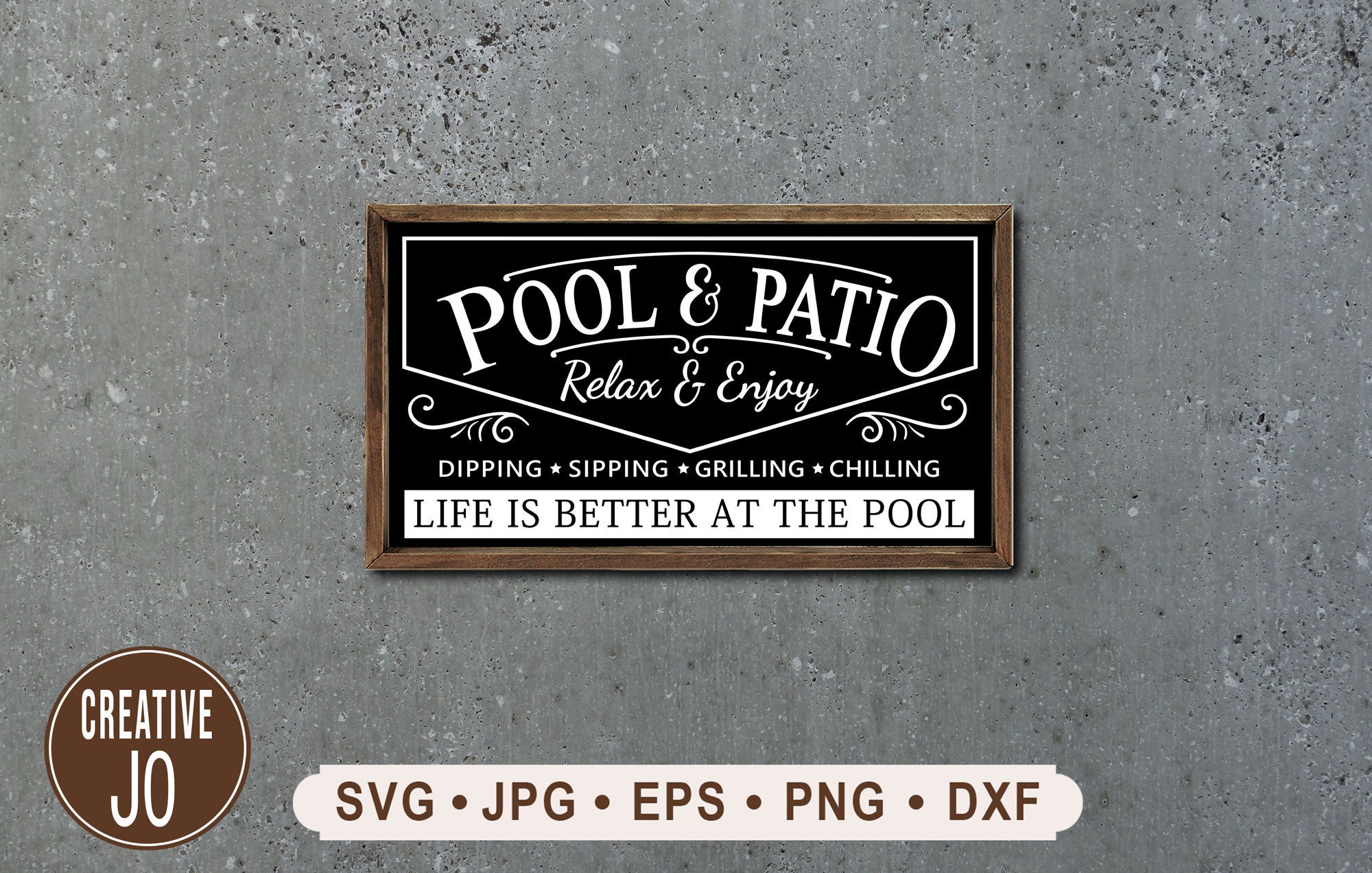 Pool and Patio Sign Svg Patio Sign Cricut Pool Sign - Etsy