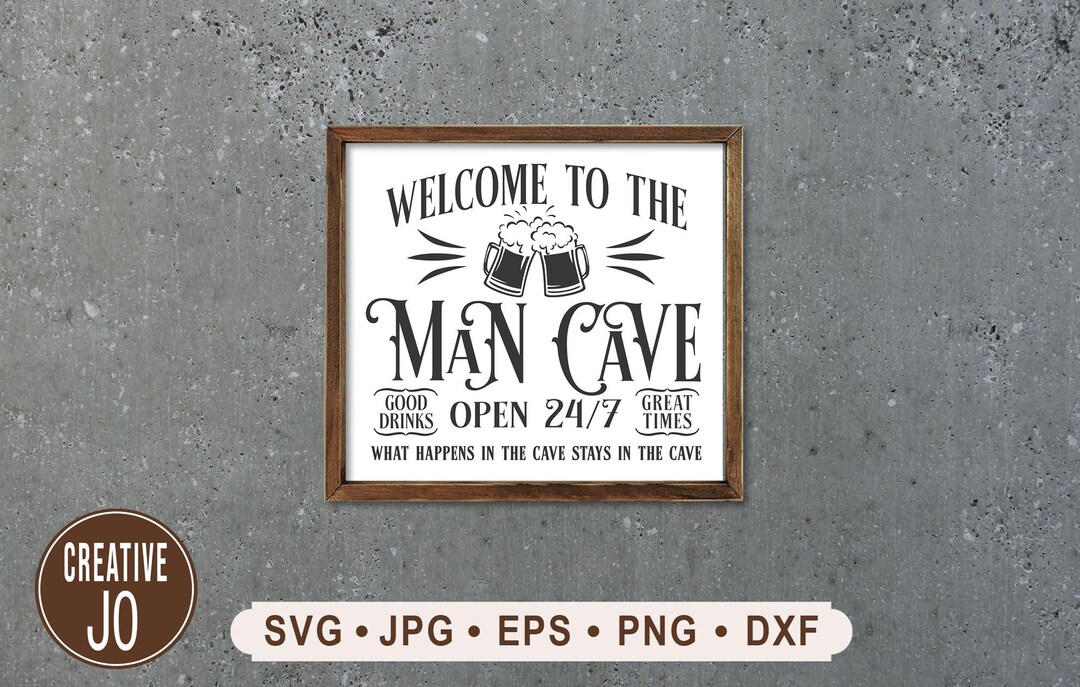 Welcome to the Man Cave Sign, Beer Mug Graphic (digital Download) - Etsy