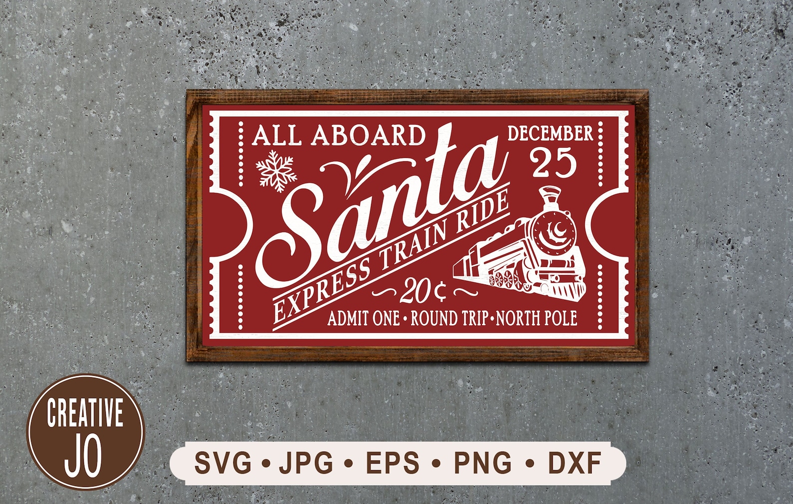 Santa Express Train Sign North Pole Sign SVG Vintage | Etsy