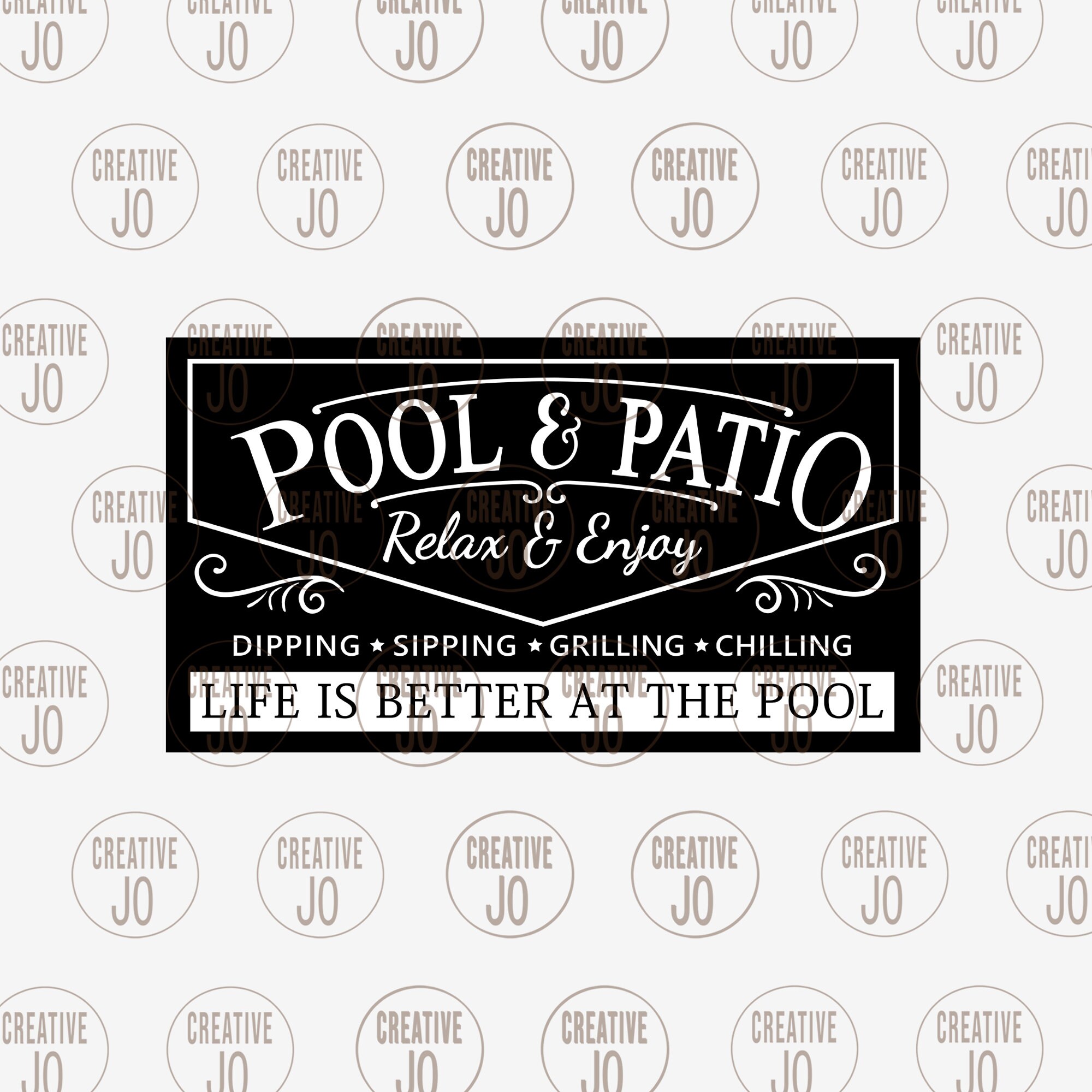 Pool and Patio Sign Svg Patio Sign Cricut Pool Sign - Etsy