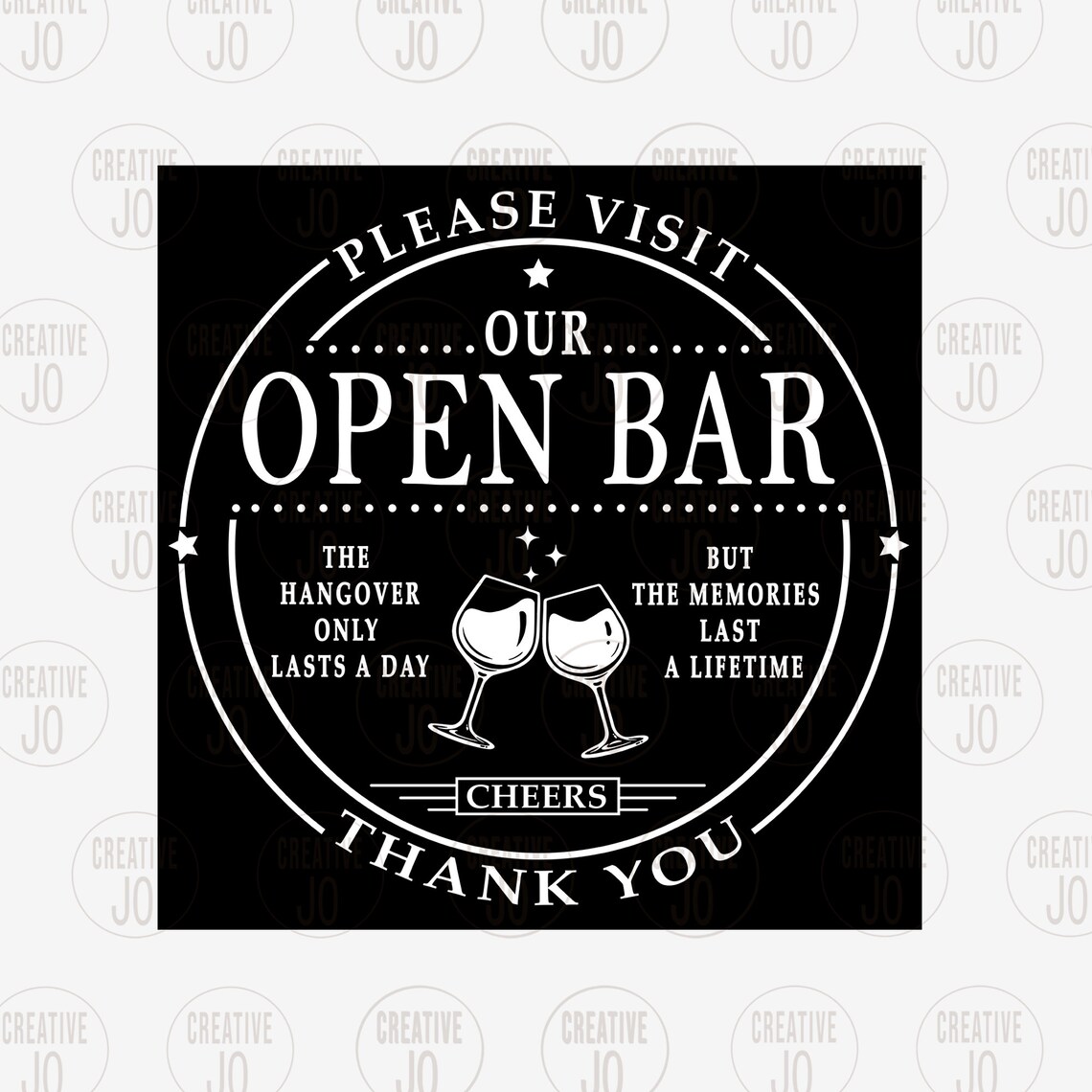 Open Bar Sign SVG Vintage Open Bar Sign SVG Bar Sign - Etsy