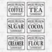 Kitchen Label Svg (6 Designs), Kitchen Label Svg, Coffee Sugar Creamer ...