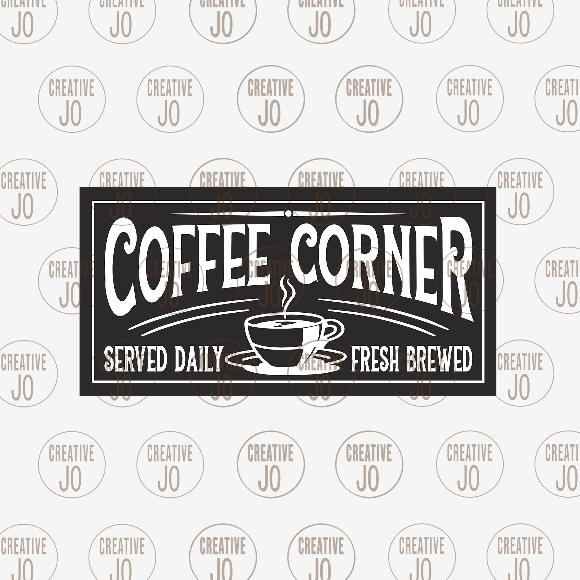 Vintage Coffee Corner Sign SVG, Fresh Brewed Printable (digital ...