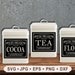 Kitchen Label Svg (6 Designs), Kitchen Label Svg, Coffee Sugar Creamer ...