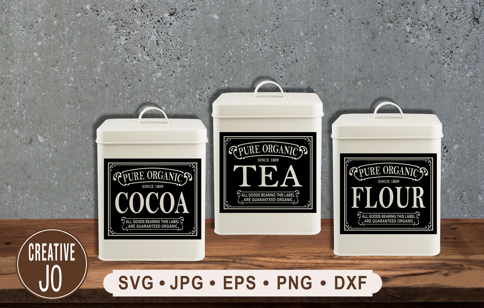Kitchen Label Svg (6 Designs), Kitchen Label Svg, Coffee Sugar Creamer ...