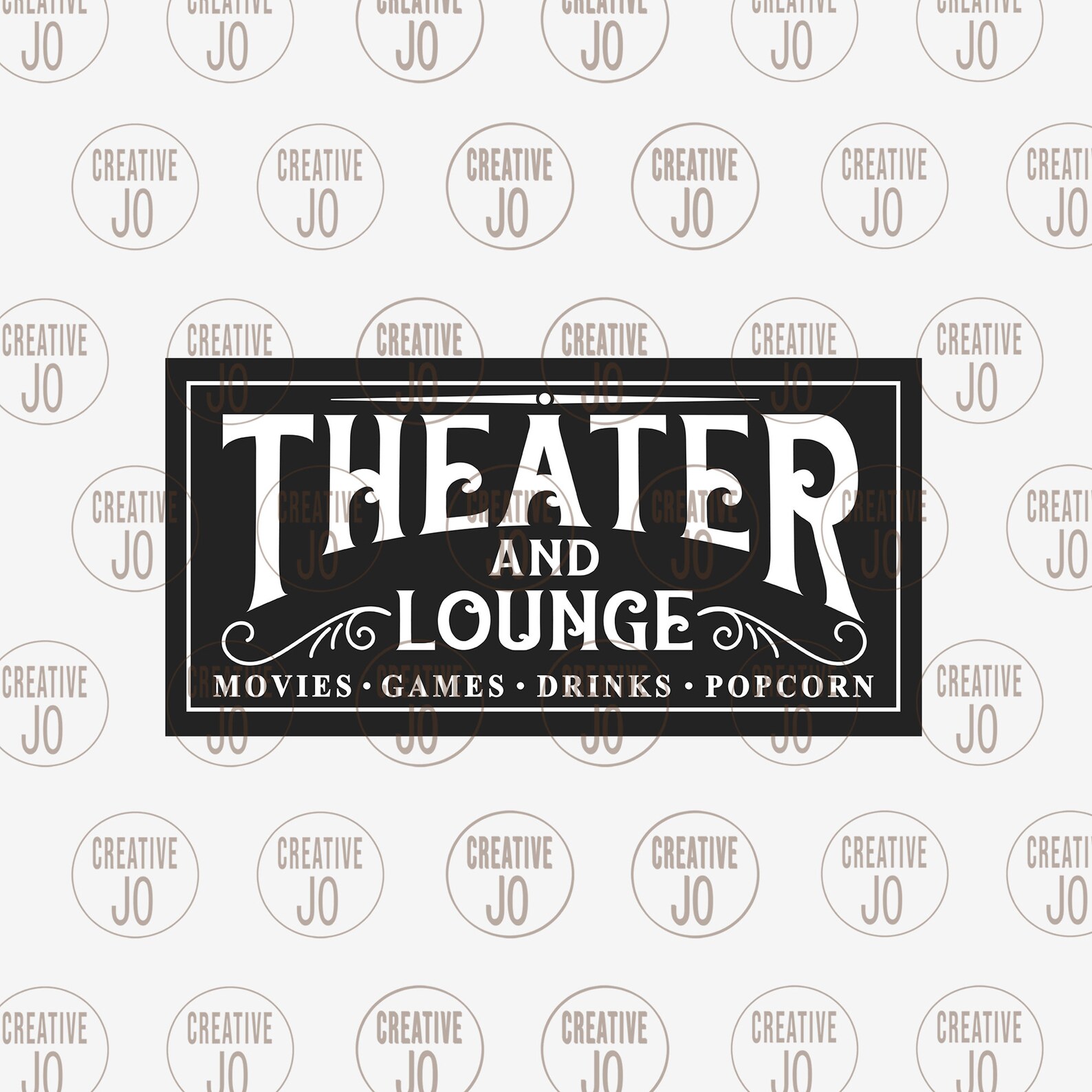 Theater and Lounge Sign Svg, Lounge Sign Svg, Theater Printable, Movies ...