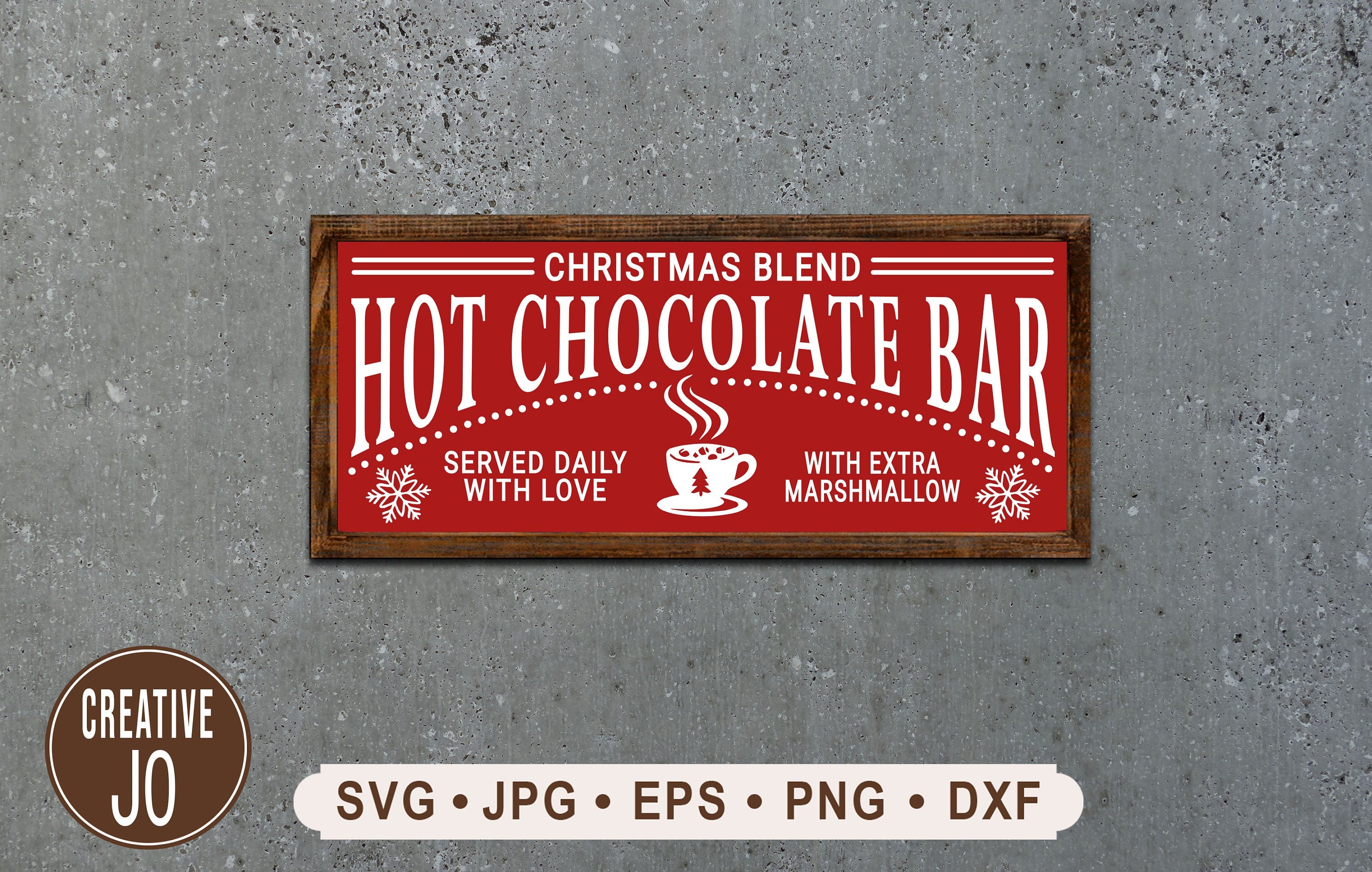 Hot Chocolate Bar Sign SVG Christmas Blend Printable Vintage - Etsy