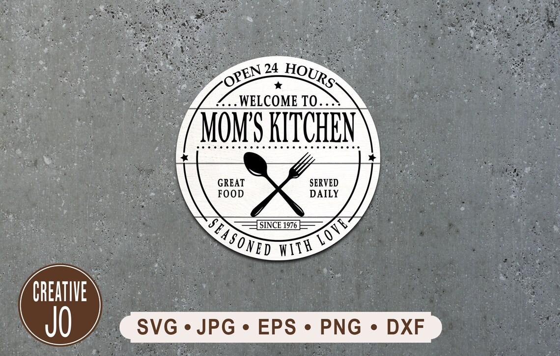 Mom's Kitchen Sign SVG, Farmhouse Kitchen SVG, Season With Love Sign ...