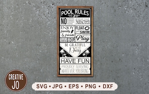 Pool Rules Sign Svg Poolside Sign Svg Swimming Pool Rules - Etsy