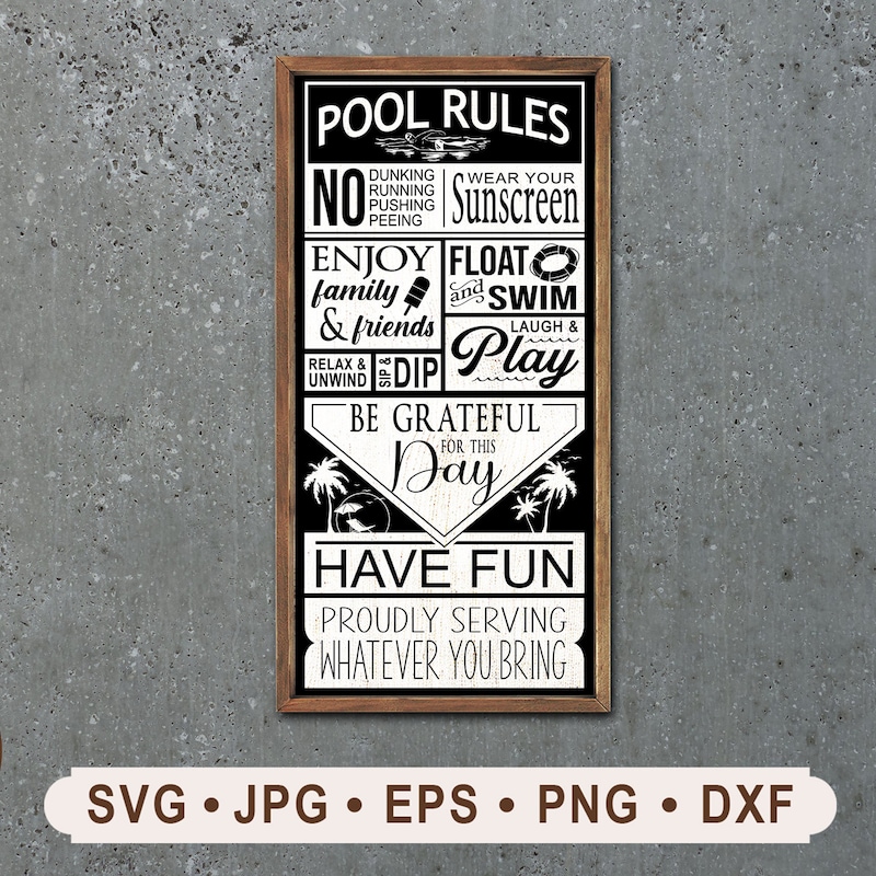 Pool Rules Sign - Etsy