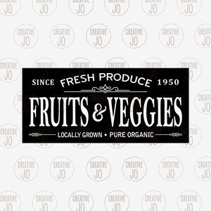 Fresh Produce Fruits and Veggies Sign SVG, Fresh Produce Sign SVG ...