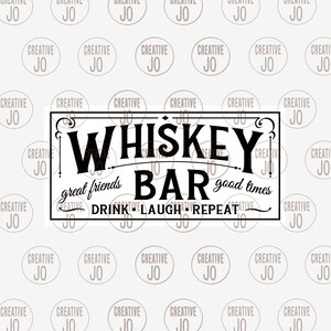 Whiskey Bar Sign SVG, Vintage Bar Sign SVG, Bar Sign Printable, Cricut ...