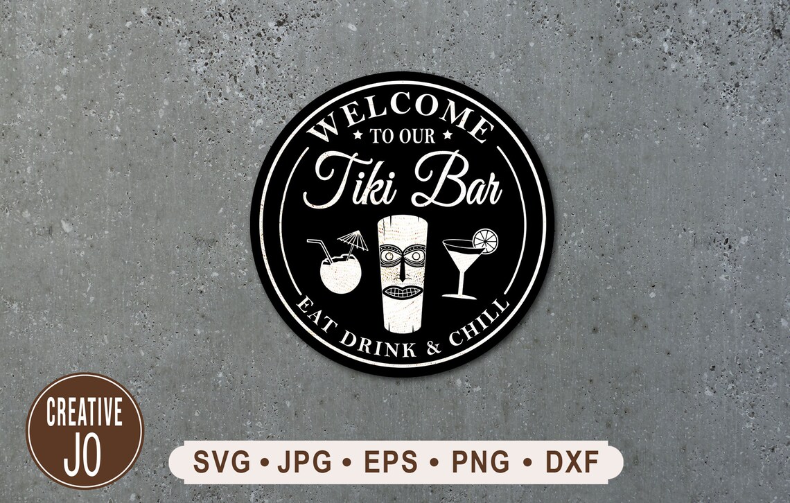 Welcome to Our Tiki Bar Sign Svg, Tiki Bar Svg, Tiki Bar Printable ...