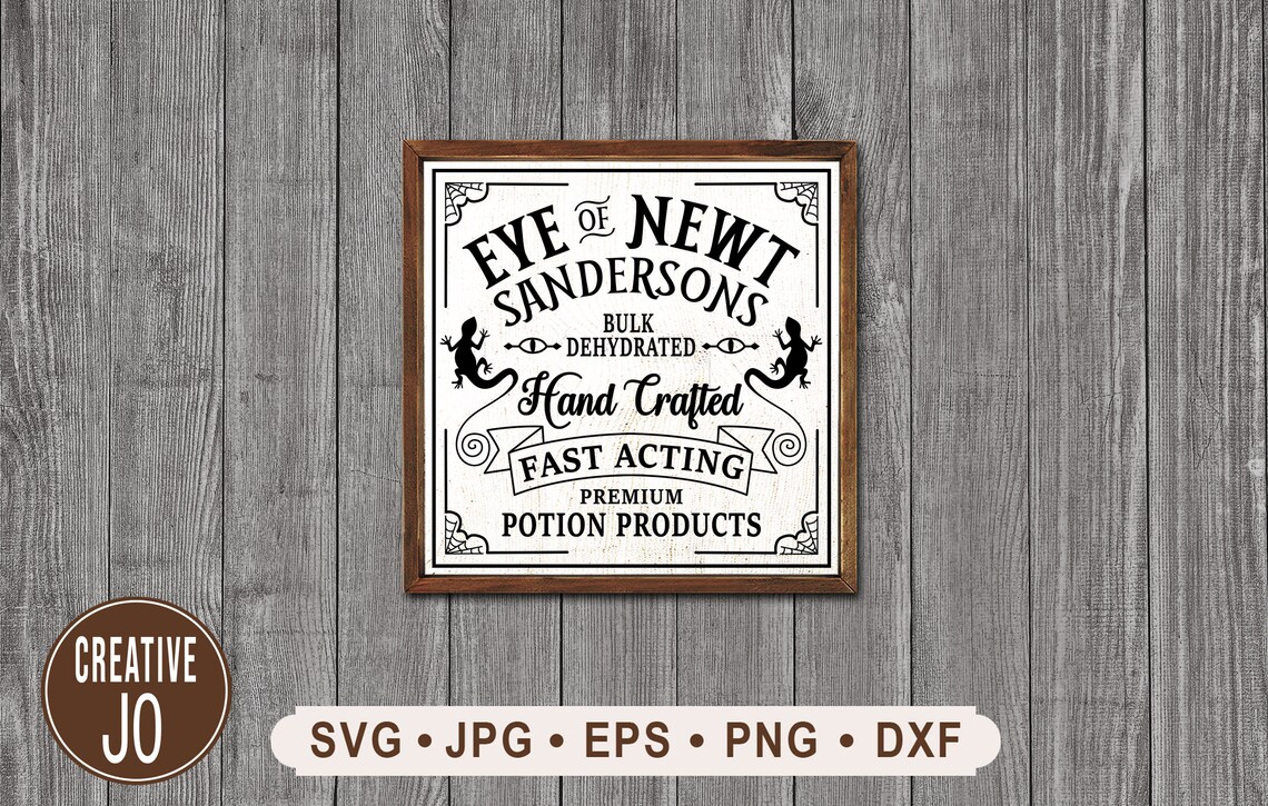 Eye of Newt Sign Svg, Vintage Halloween Svg, Eye of Newt Potion ...