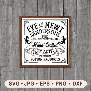 Eye of Newt Sign Svg, Vintage Halloween Svg, Eye of Newt Potion ...
