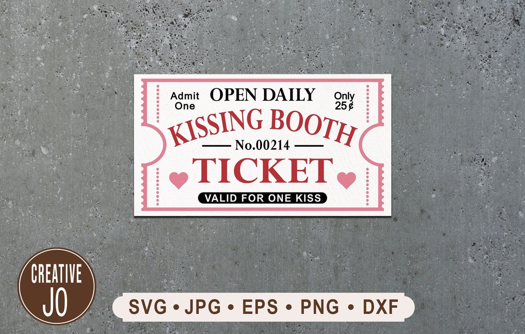 Kissing Booth Sign SVG, Kissing Booth Sign Printable, Valentine Kissing ...